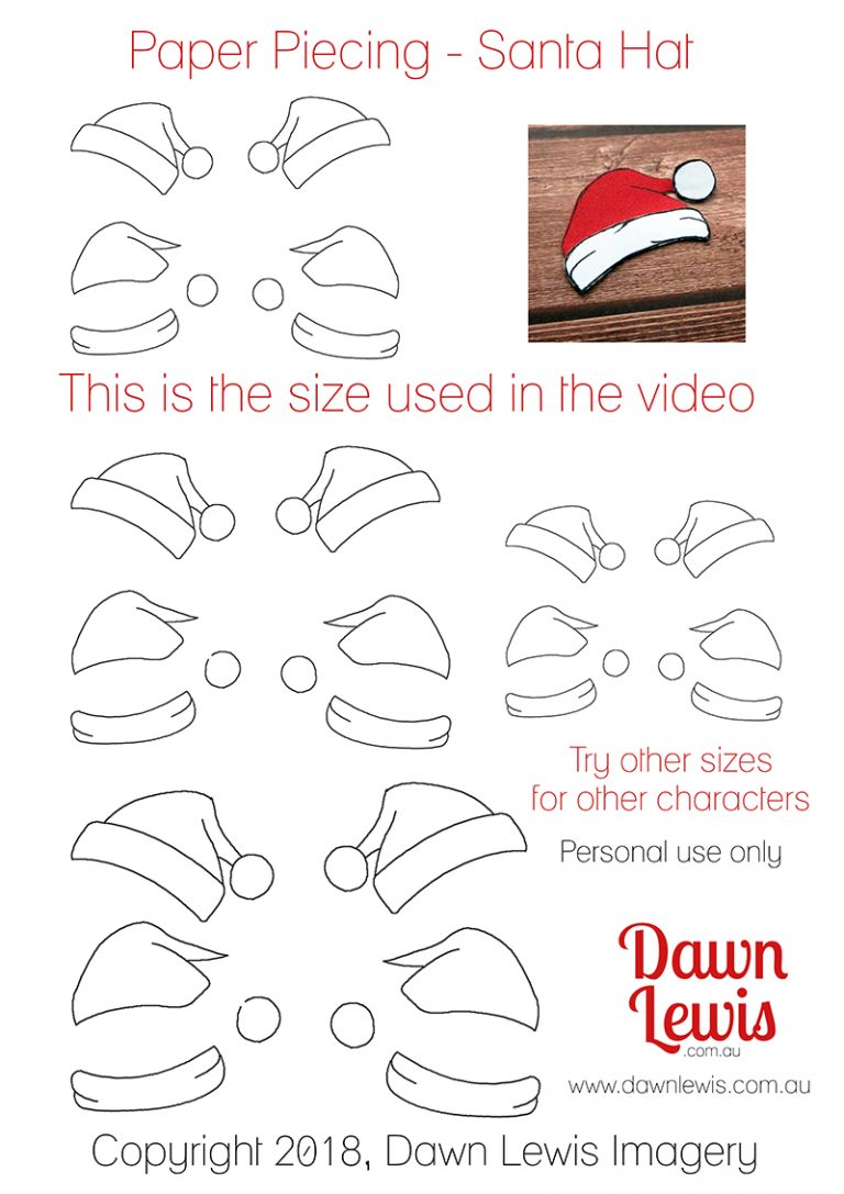 Santa Hat Paper Piecing with free PDF template